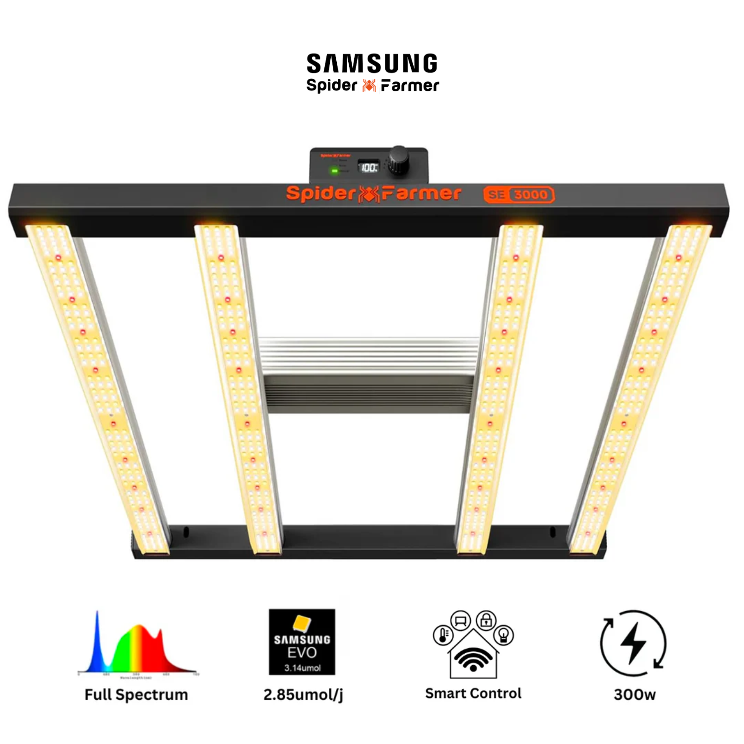 Spider Farmer SE3000 EVO SMART LED Grow Light 300w – ledgrowstore.co.uk
